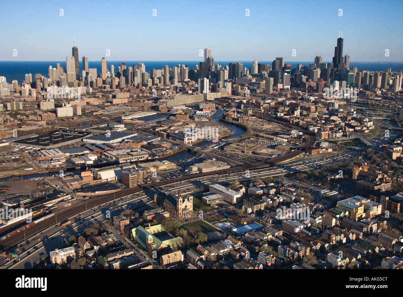 Aerial view of Chicago Illinois Stock Photo - Alamy