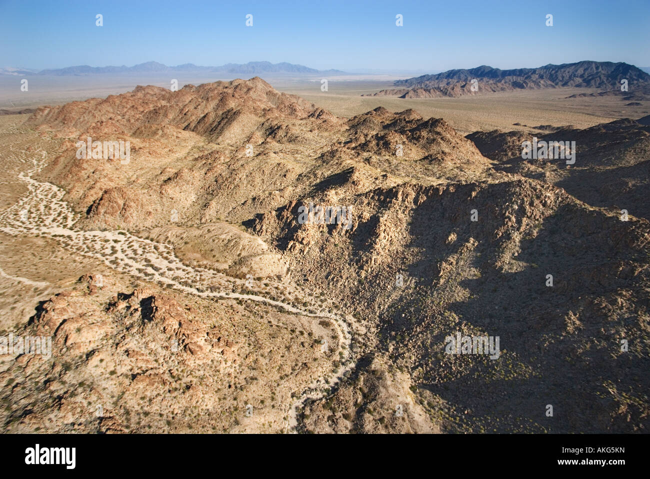 Aerial view of mountains in desert Stock Photo - Alamy
