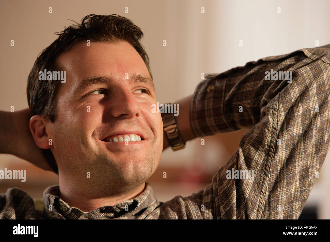 Front view of a man smiling Stock Photo - Alamy