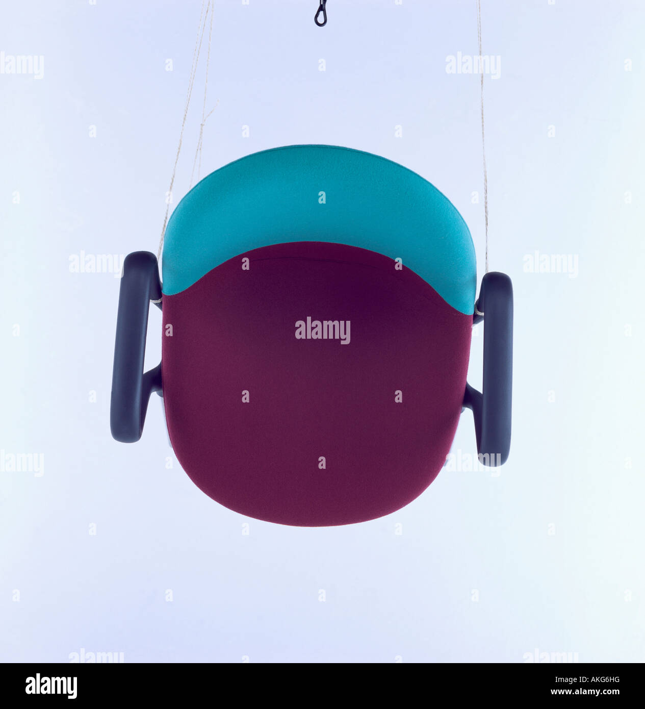 Aerial view of modern turquoise and red office chair Stock Photo - Alamy