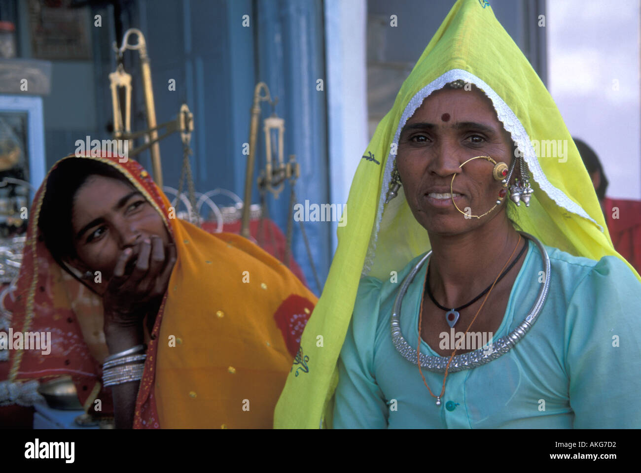 Two Rajasthani women in Ajmer India Stock Photo - Alamy