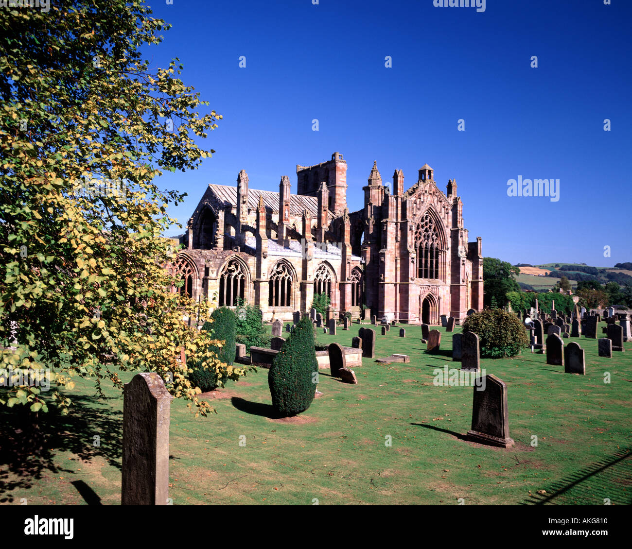 Melrose Abbey, Border Region, Scotland, UK Stock Photo - Alamy