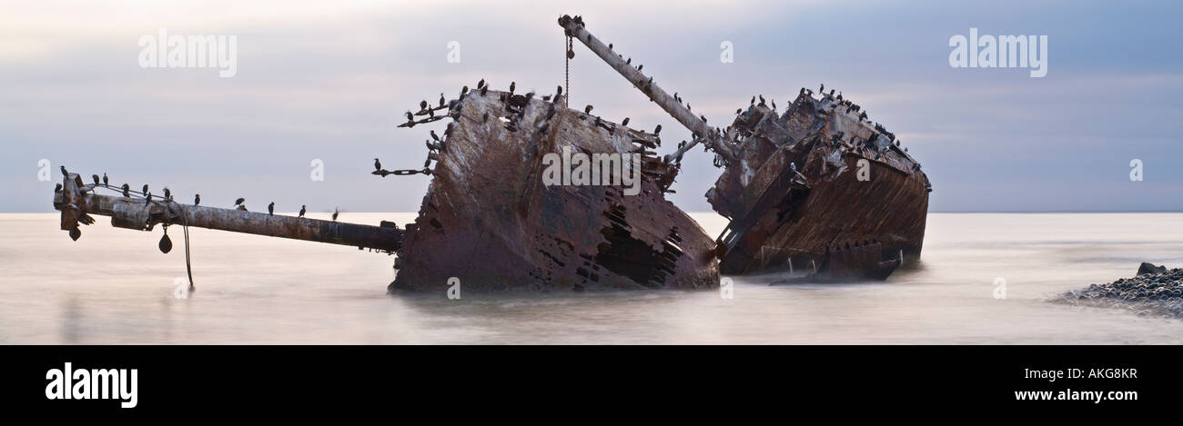 Shipwreck at point San Jacinto, Pacific coast, Baja California, Mexico ...