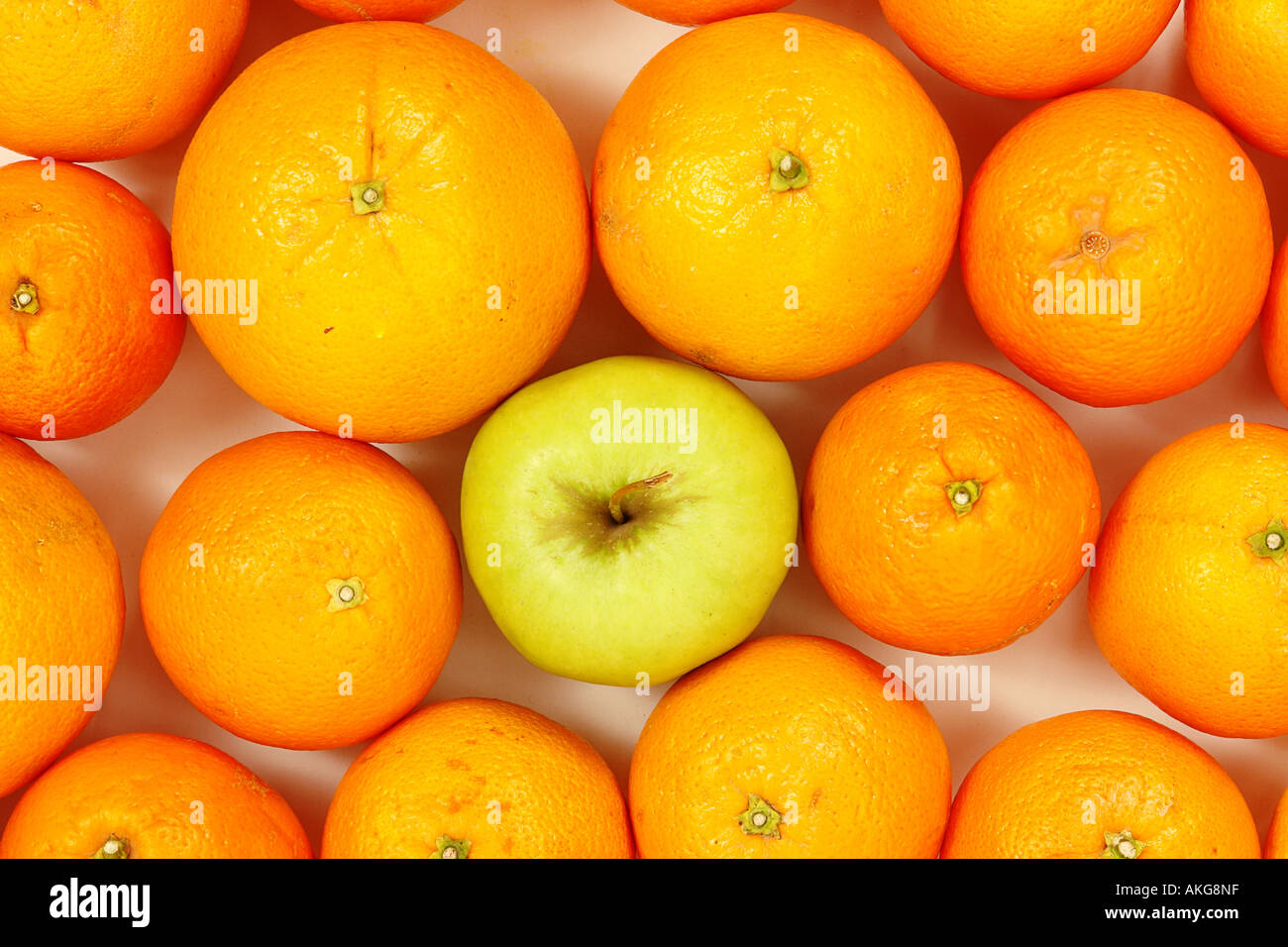 apple and oranges arranged to symbolize leadership teamwork network ...