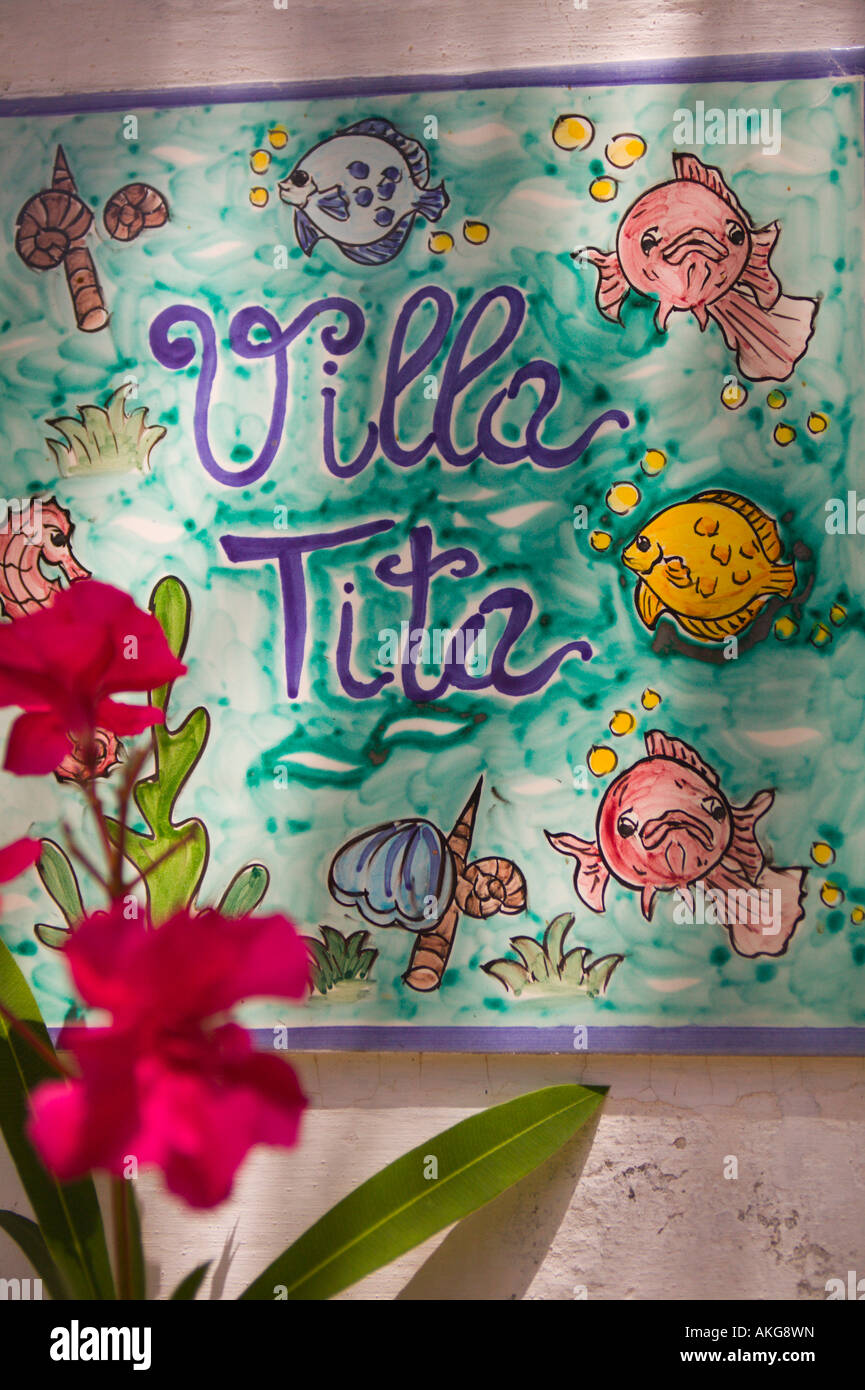 Villa Signs Maratea Italy Stock Photo - Alamy