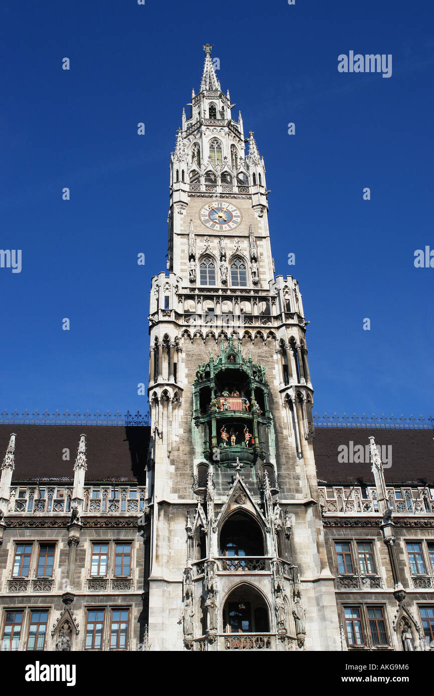 Munich City Hall Marienplatz Town Hall with its mechanical clock or ...