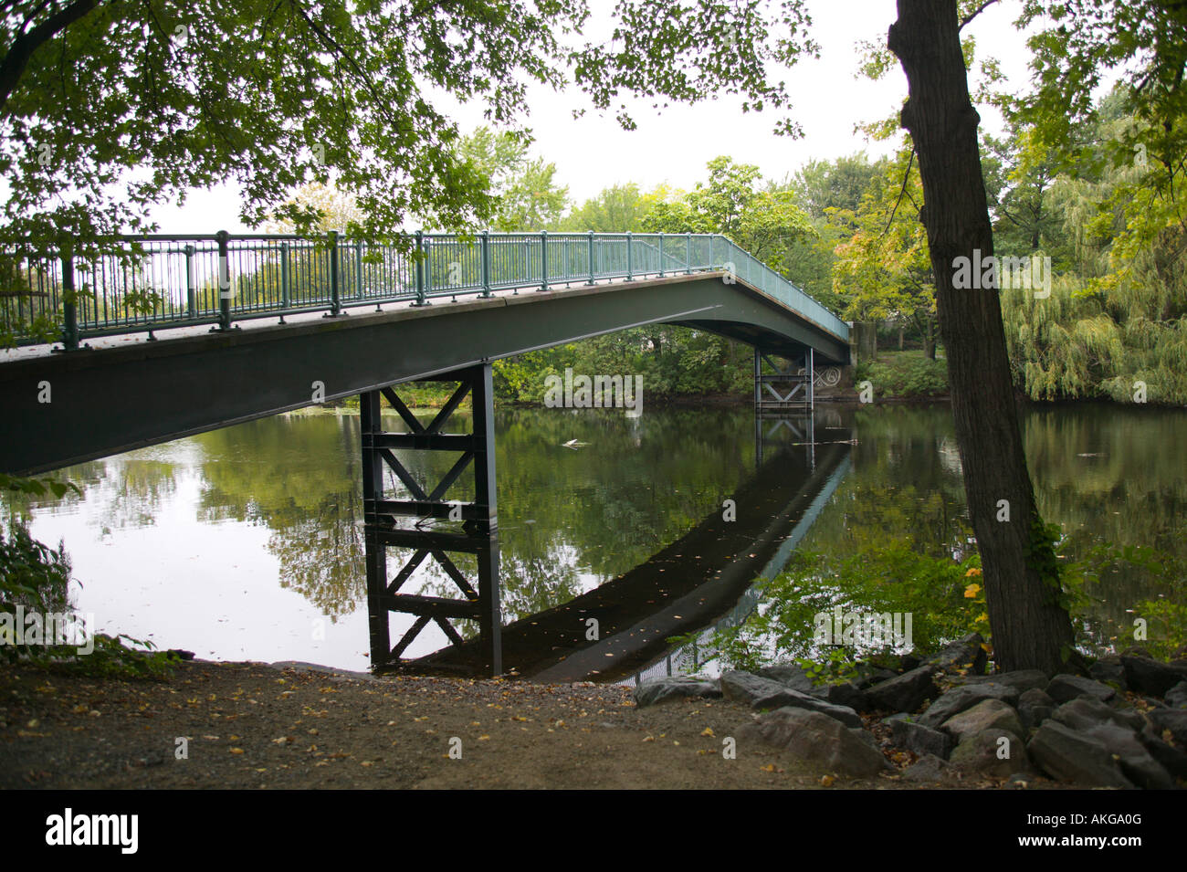 Pedestrian Footbridge Boston MA Stock Photo - Alamy
