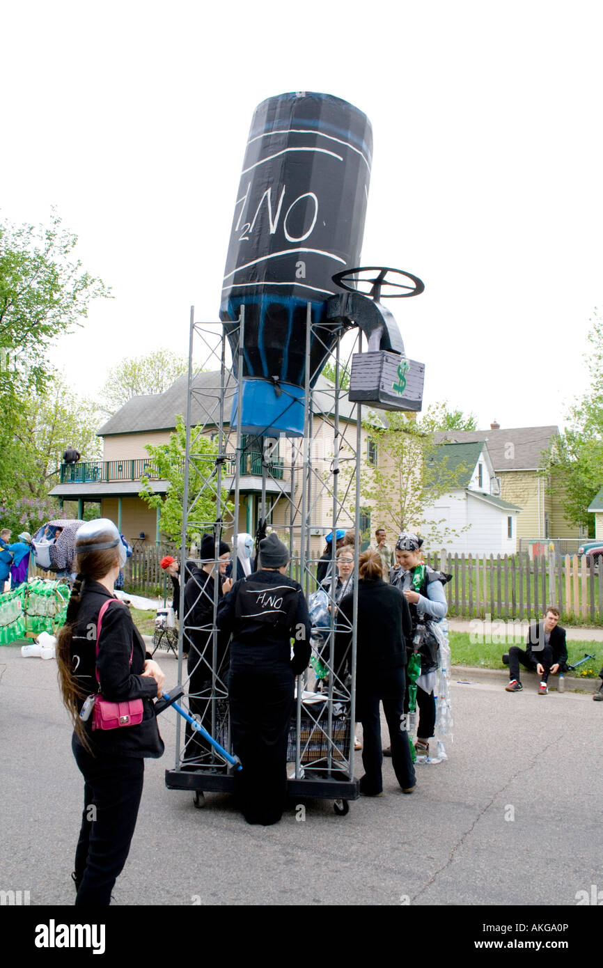 Water tower and guards of company hoarding water from thirsty people ...