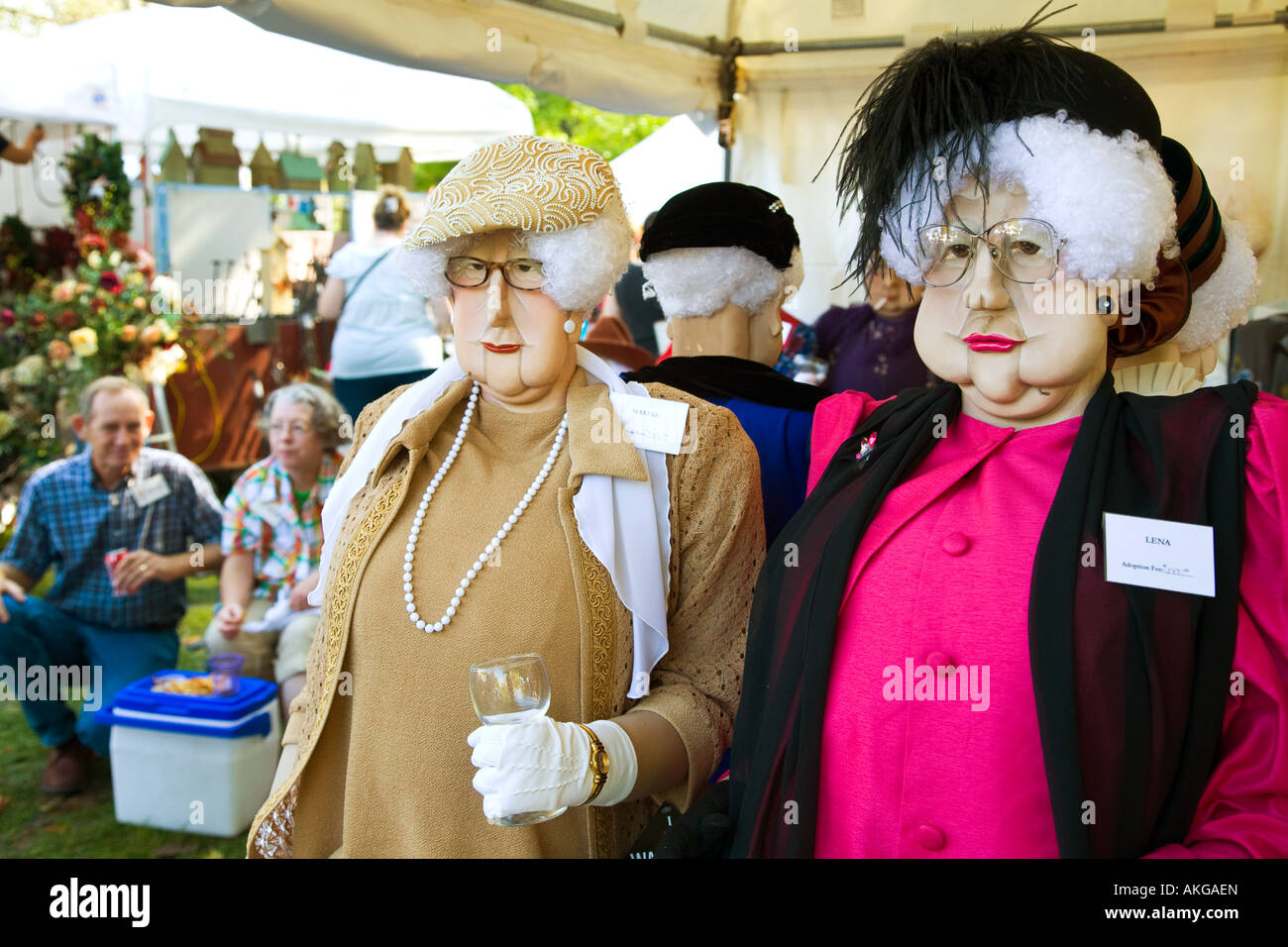 ILLINOIS Galena Elderly ladies at life size for sale in booth at ...