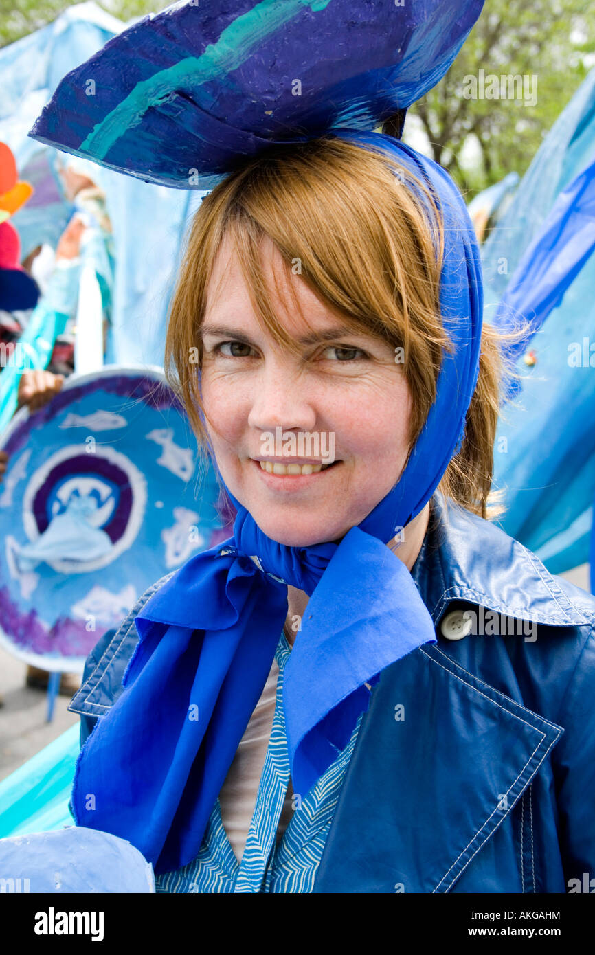 Costumed woman age 17 marching in the parade. MayDay Parade and ...