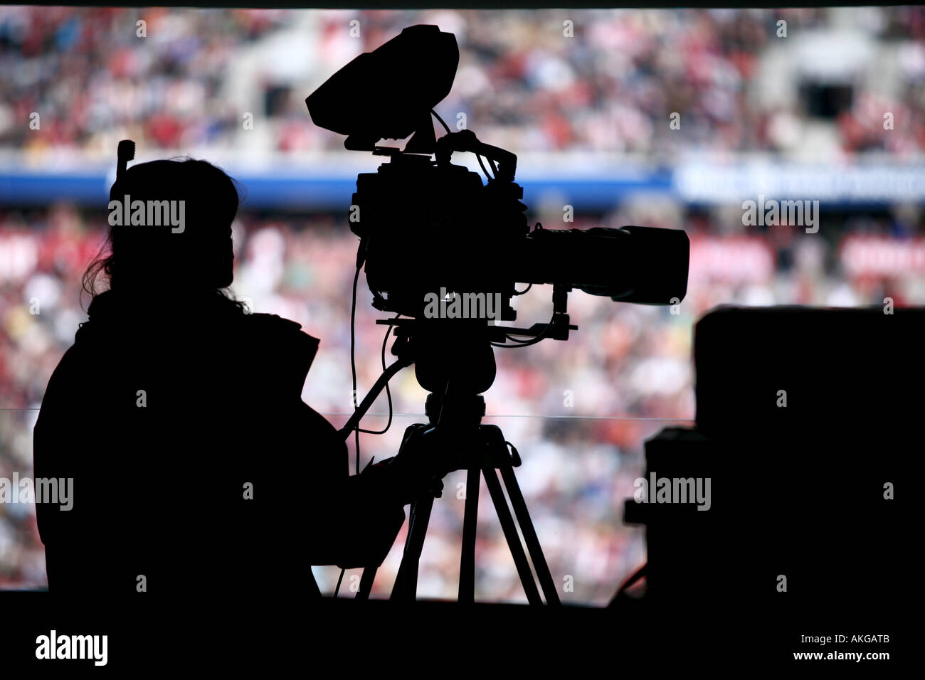 Television camera in a stadium Stock Photo - Alamy