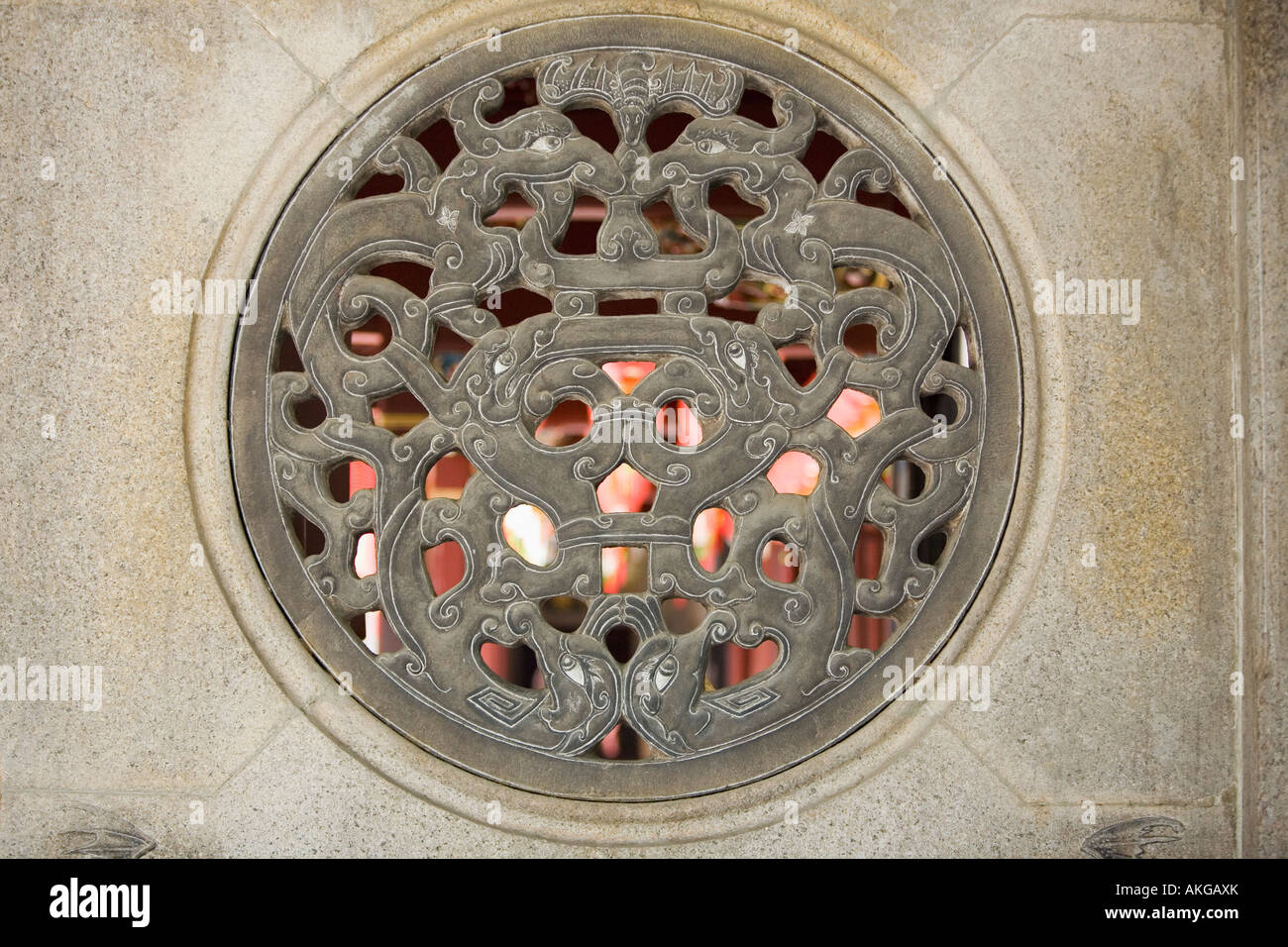 Close-up of a stone window of a temple Stock Photo - Alamy