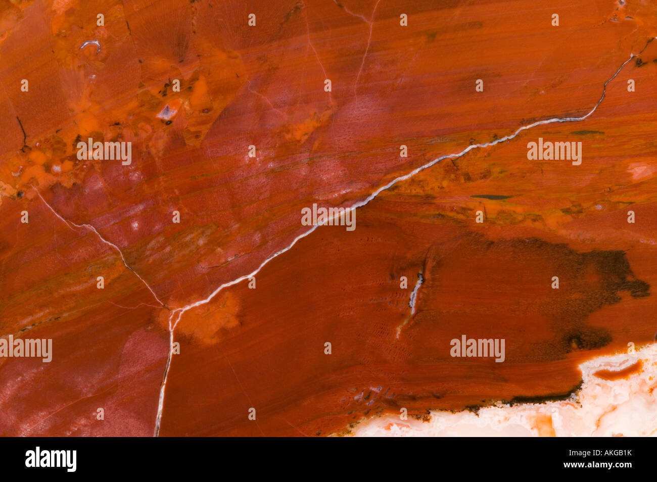 Close up of cut section of stone showing patterns and abstractions ...