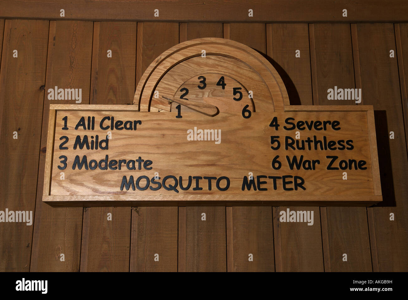 Wooden mosquito meter at the visitor center in Congaree National Park ...