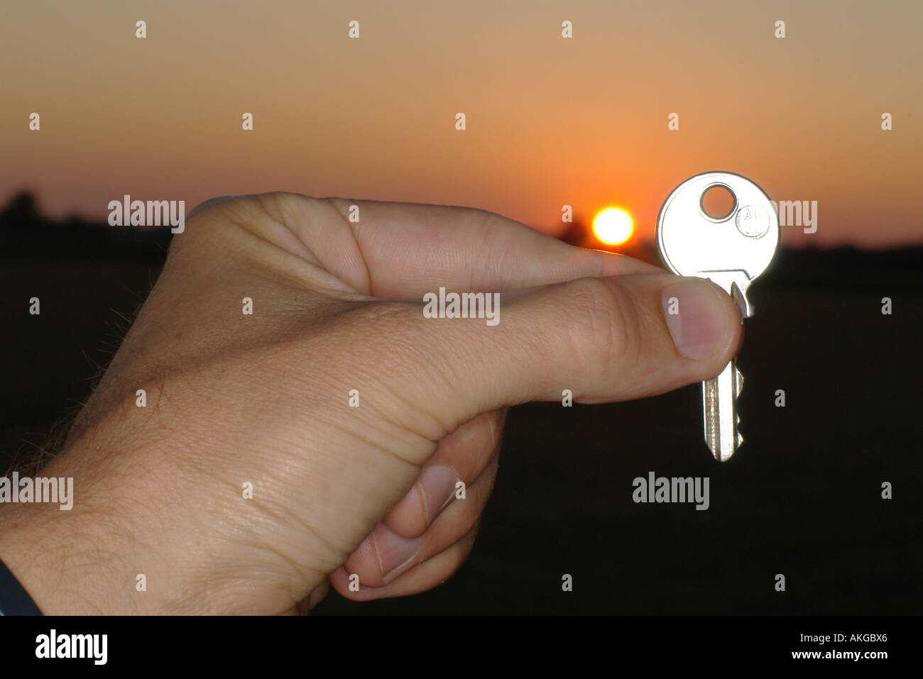Hand holding keys Stock Photo - Alamy