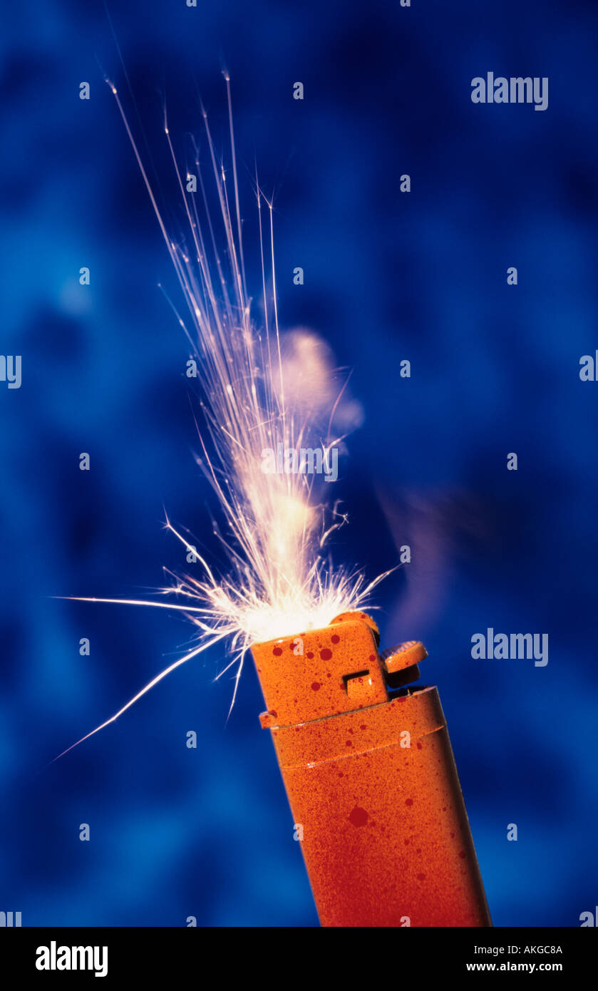 lighter with sparks Stock Photo - Alamy