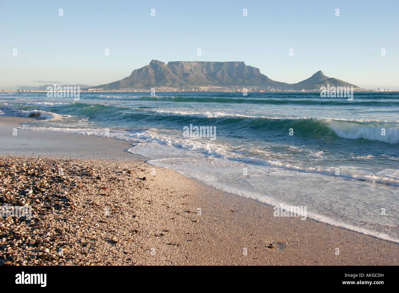 View of Table Mountain across Table Bay, Cape Town Stock Photo - Alamy
