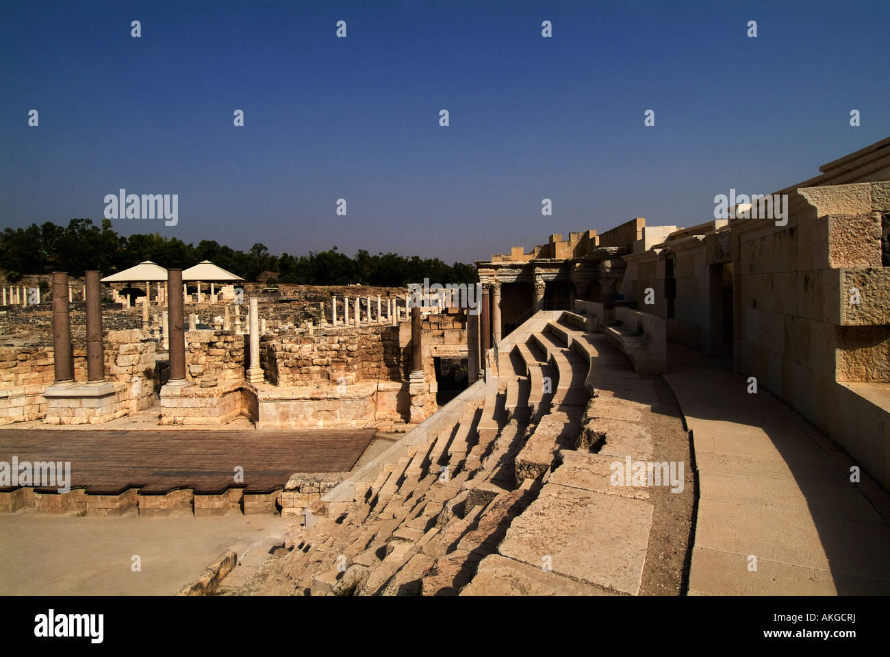 part view of roman amphitheatre,bet shean Israel Stock Photo - Alamy