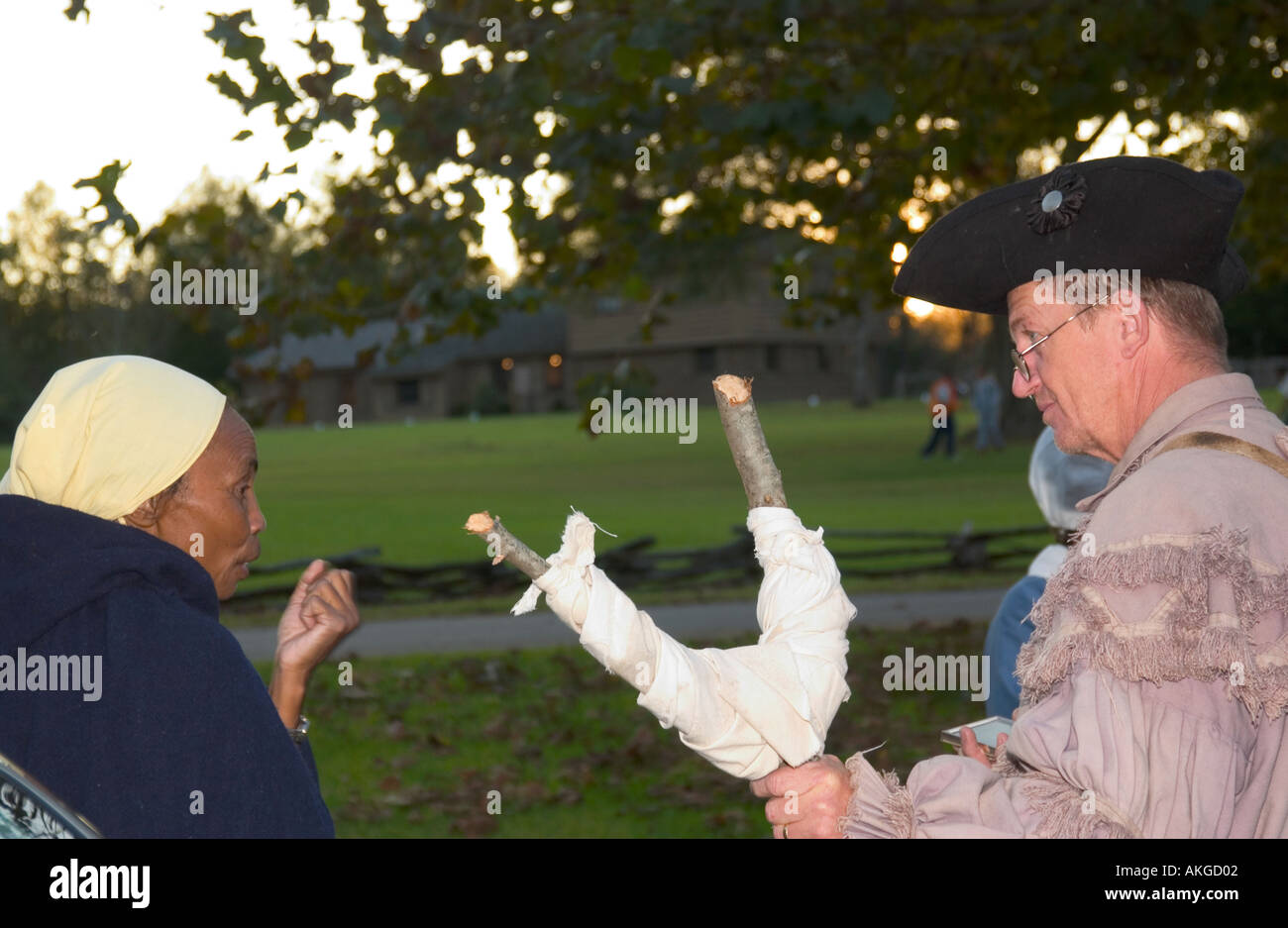 Settler and African American Slave Woman at Revolutionary War ...