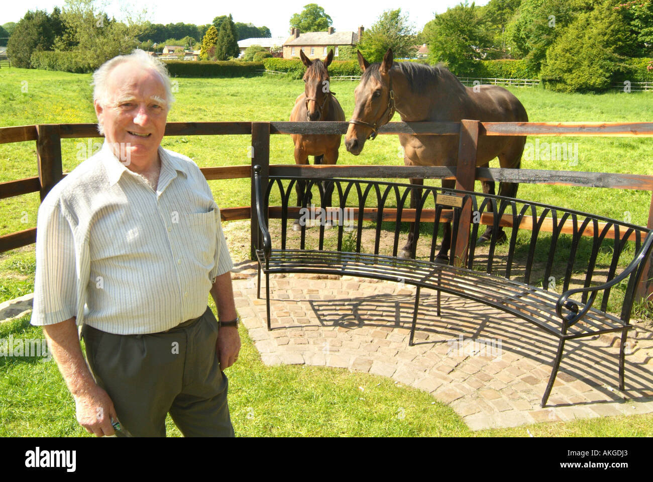 Brian Delaney, head boy at Uplands Stables in Lambourn standing near an ...
