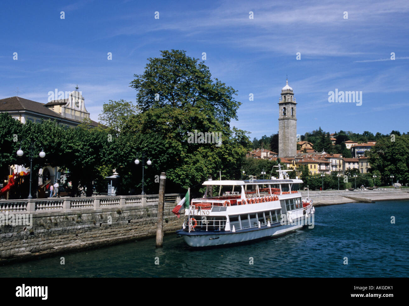 the town of Pallanza on the Lake Maggiore Piemonte Italy Stock Photo ...