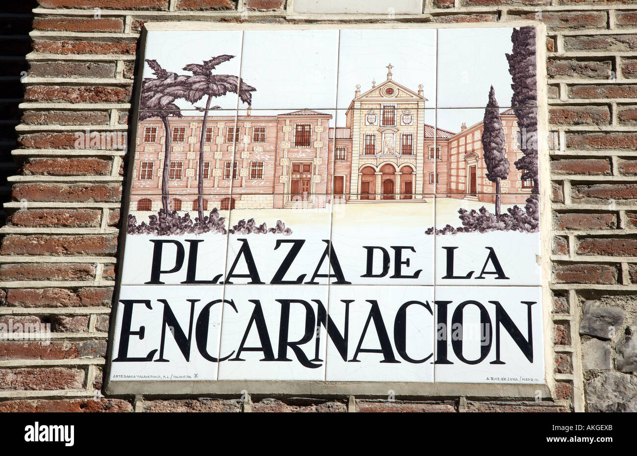 Encarnation Convent, Sign for Plaza de Encarnacion Square, Madrid ...