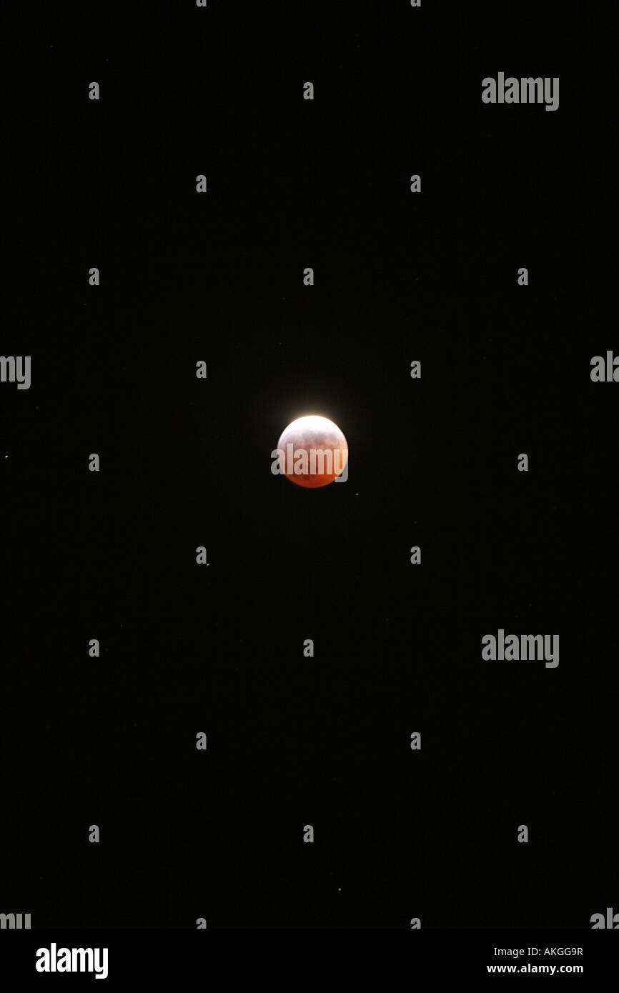 Atmospheric refraction of red sunbeam on moon before a lunar eclipse ...
