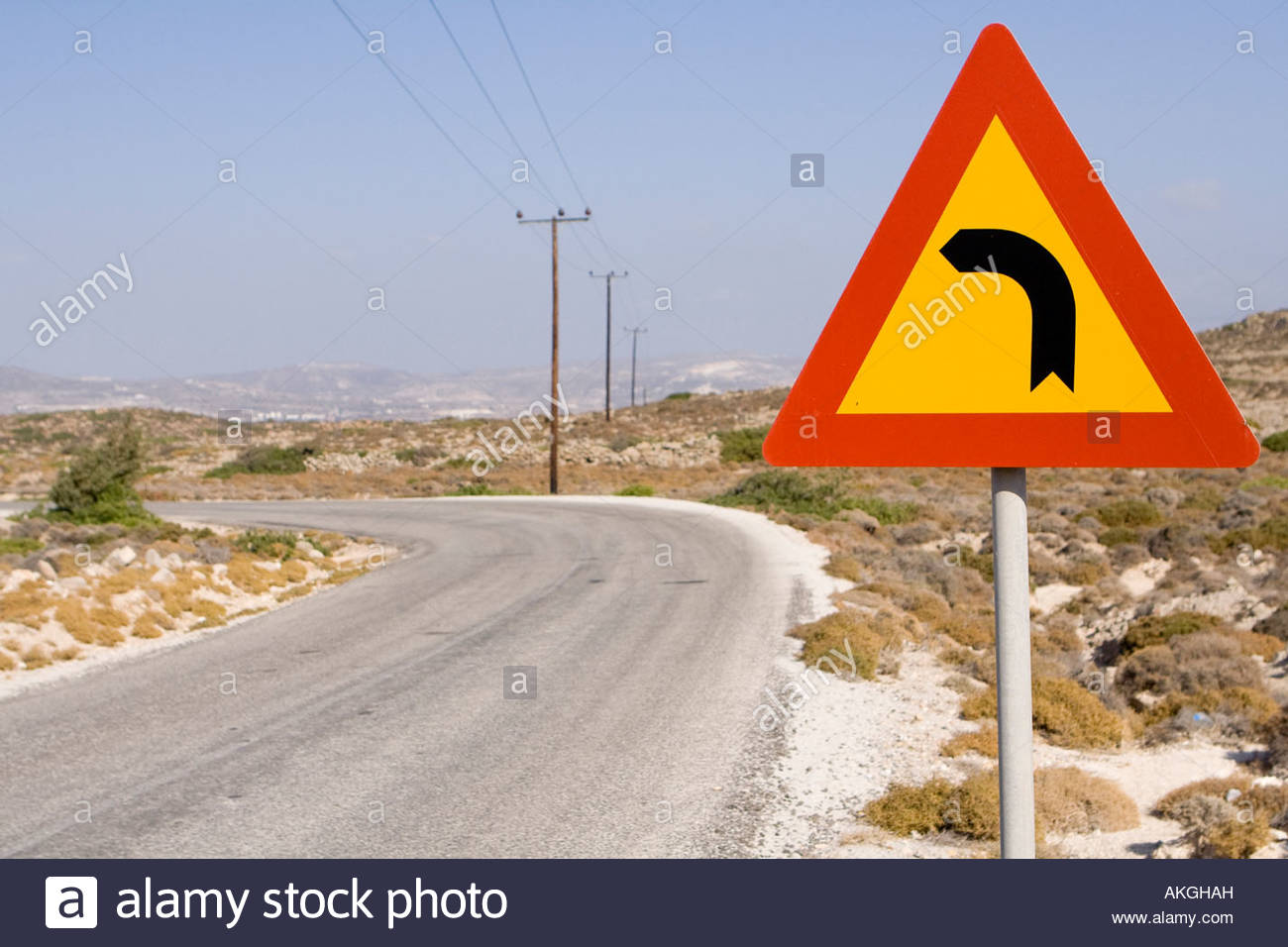 Sign Sharp Curve Road Stock Photos & Sign Sharp Curve Road Stock Images ...