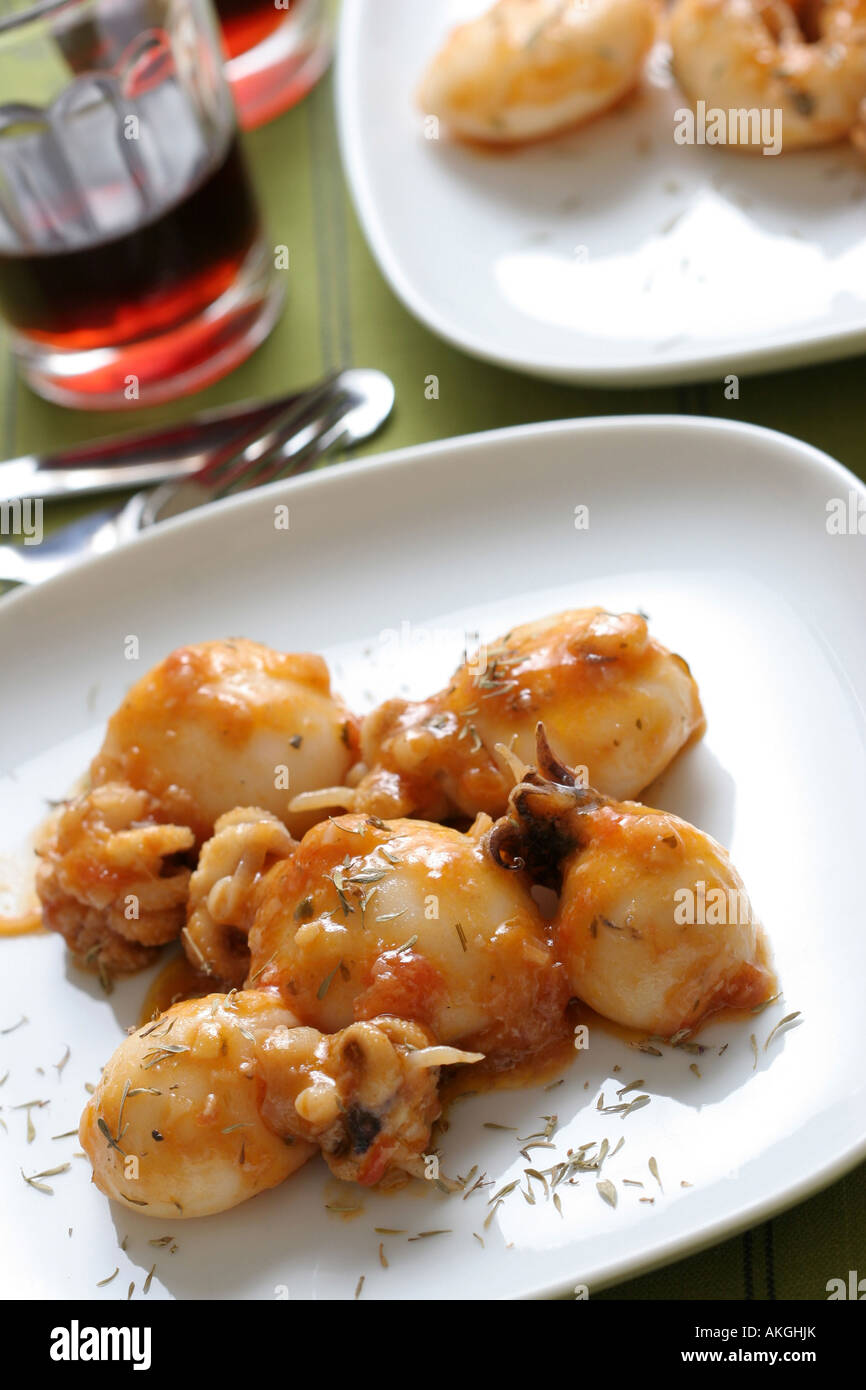 Dormouse in tomato sauce, Typical sardinian food, Sardinia Stock Photo ...