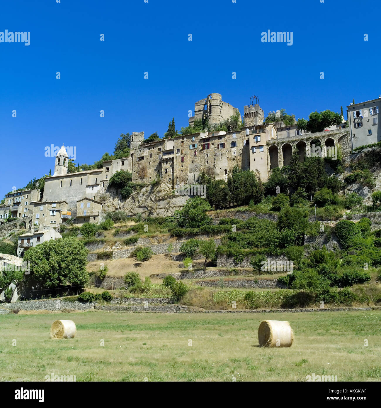Montbrun-les-Bains, hilltop fortified village topped with 14th century ...
