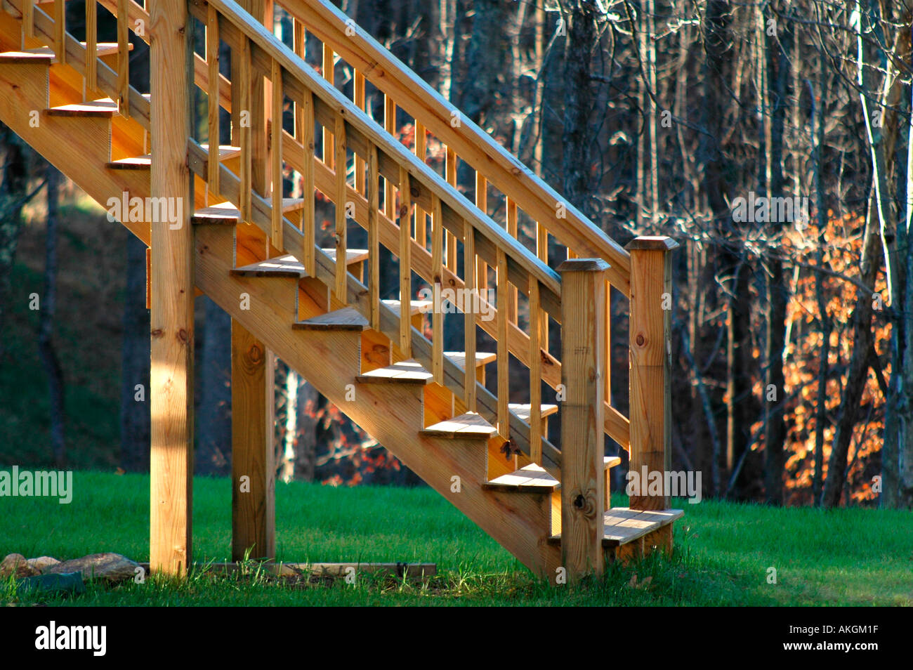 Wood timber stairs hi-res stock photography and images - Alamy