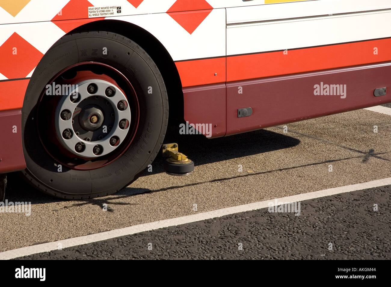 Guide wheek on bus on the West of Edinburgh guided busway Stock Photo ...