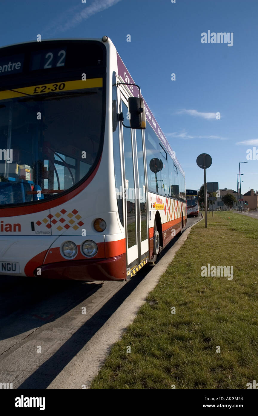 Bus on the West of Edinburgh guided busway Stock Photo - Alamy