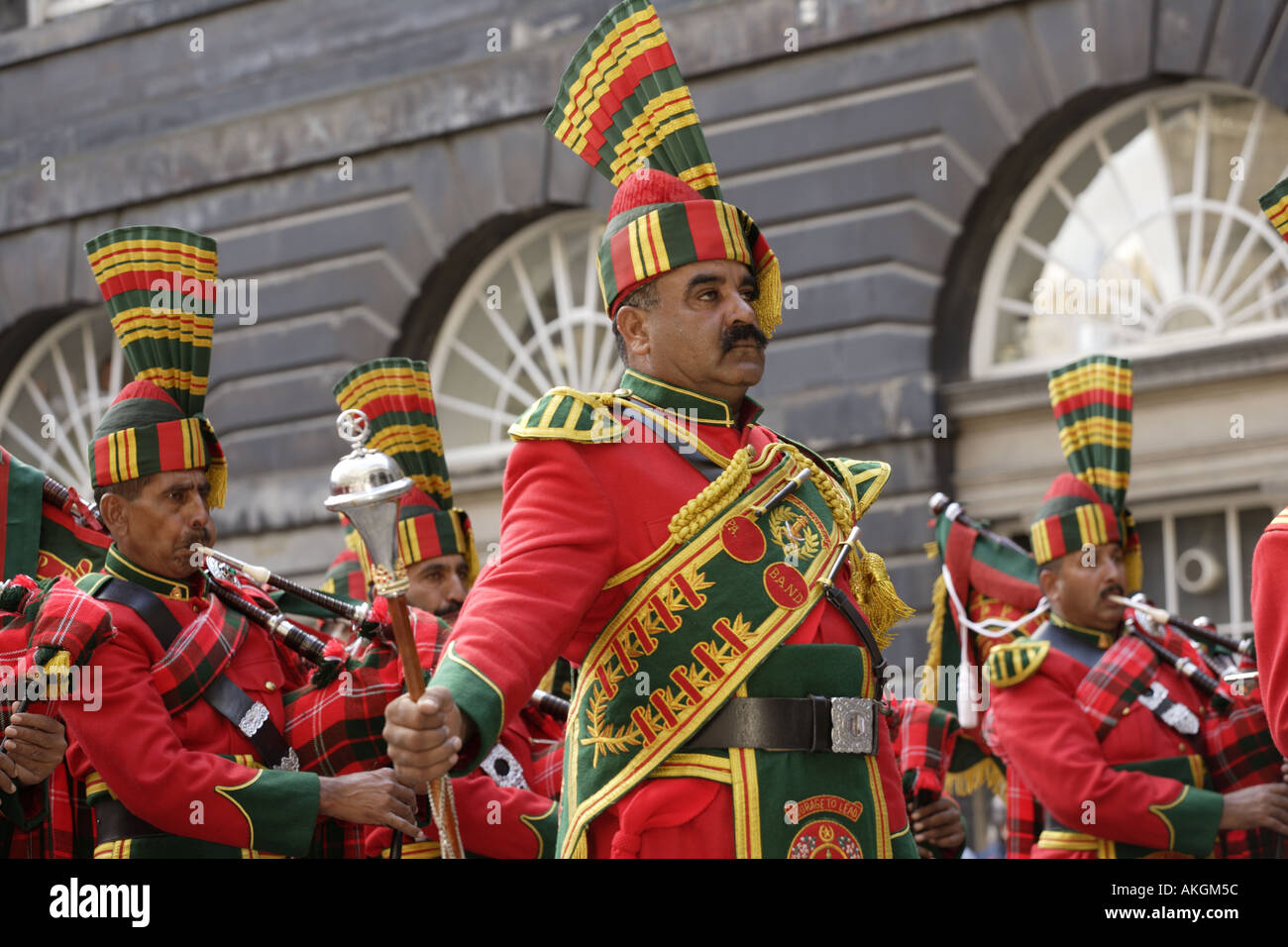 Edinburgh Festival Fringe Pakistani military pipeband pipe major Stock ...