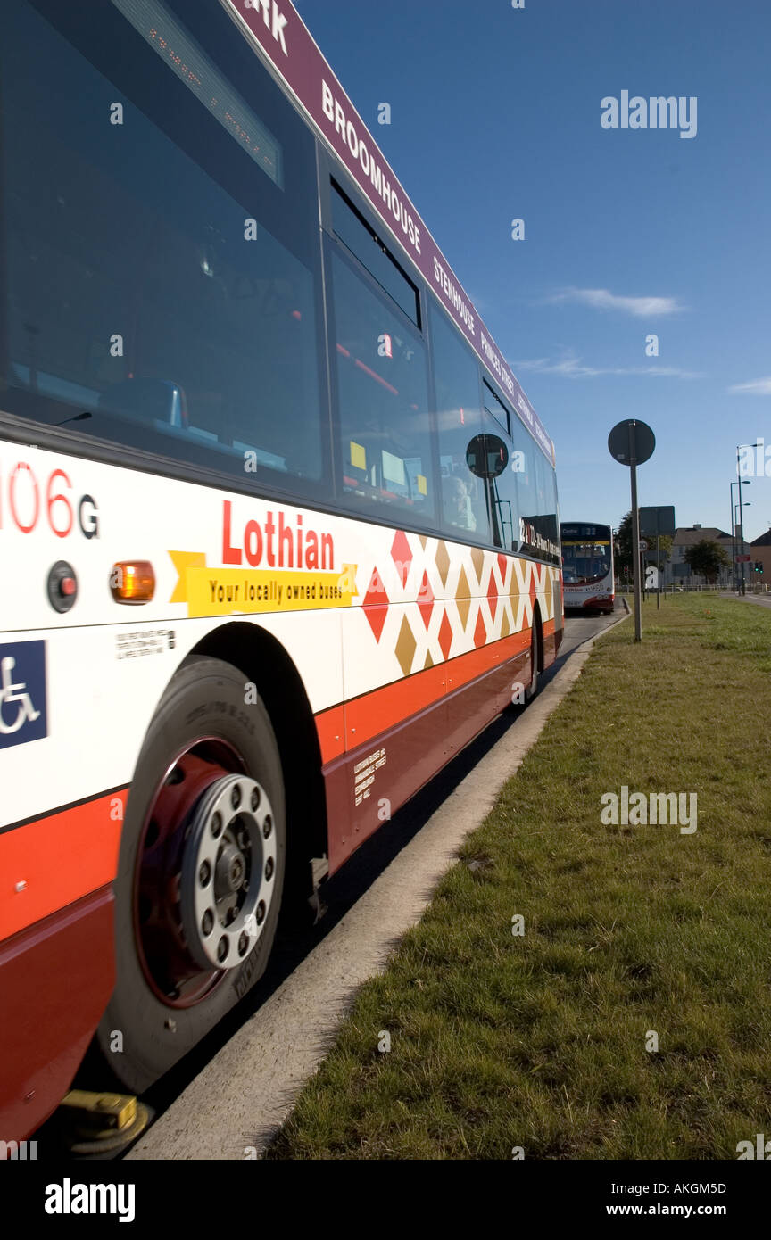 Bus on the West of Edinburgh guided busway Stock Photo - Alamy