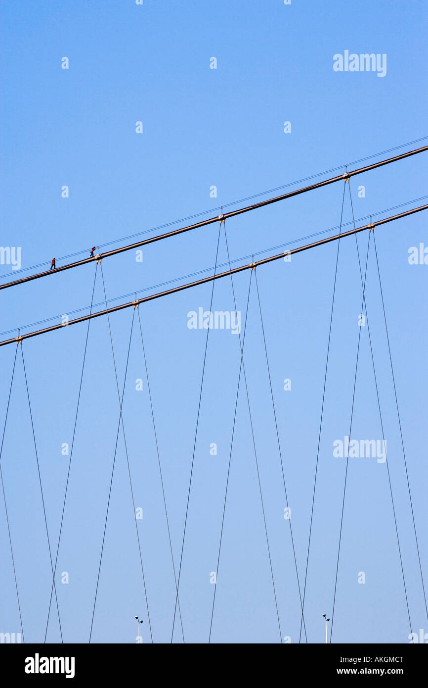 Two men on the bridge. Istanbul Stock Photo - Alamy