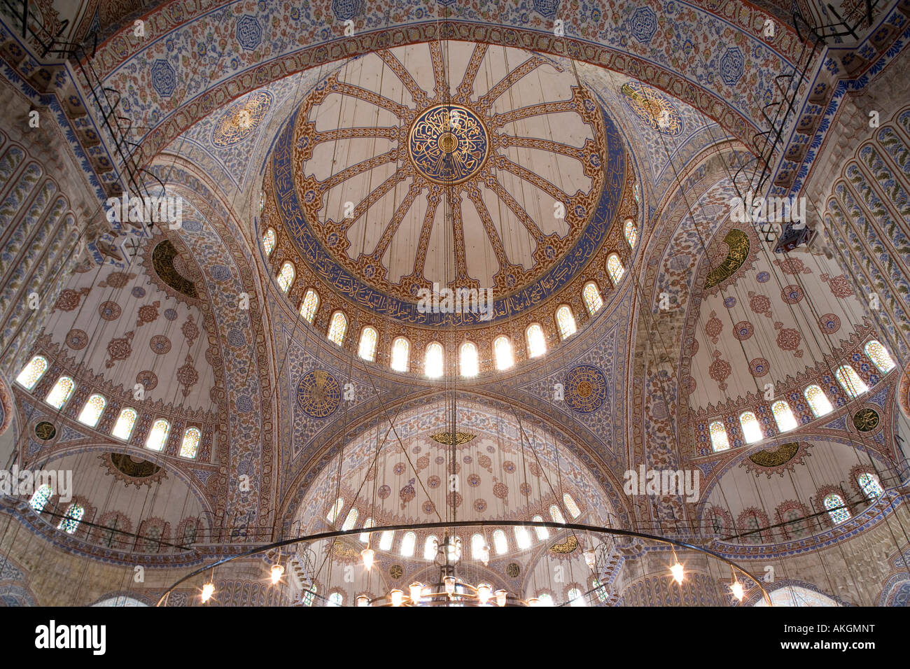 Turkey, Istanbul, Sultan Ahmed Mosque (Blue Mosque), interior Stock ...