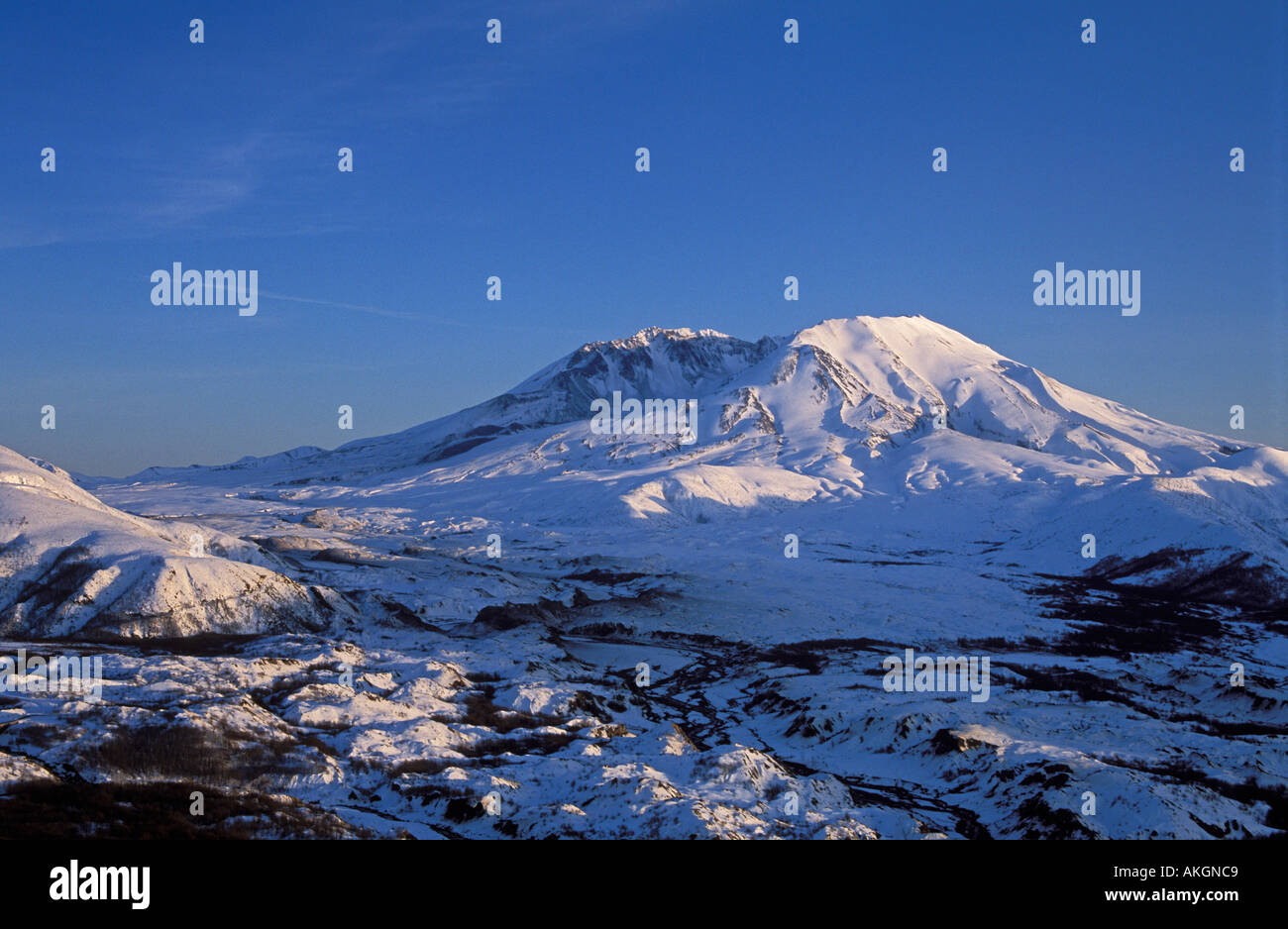 Mount Saint Helens from Castle Lake Overlook with hummocks in Toutle ...