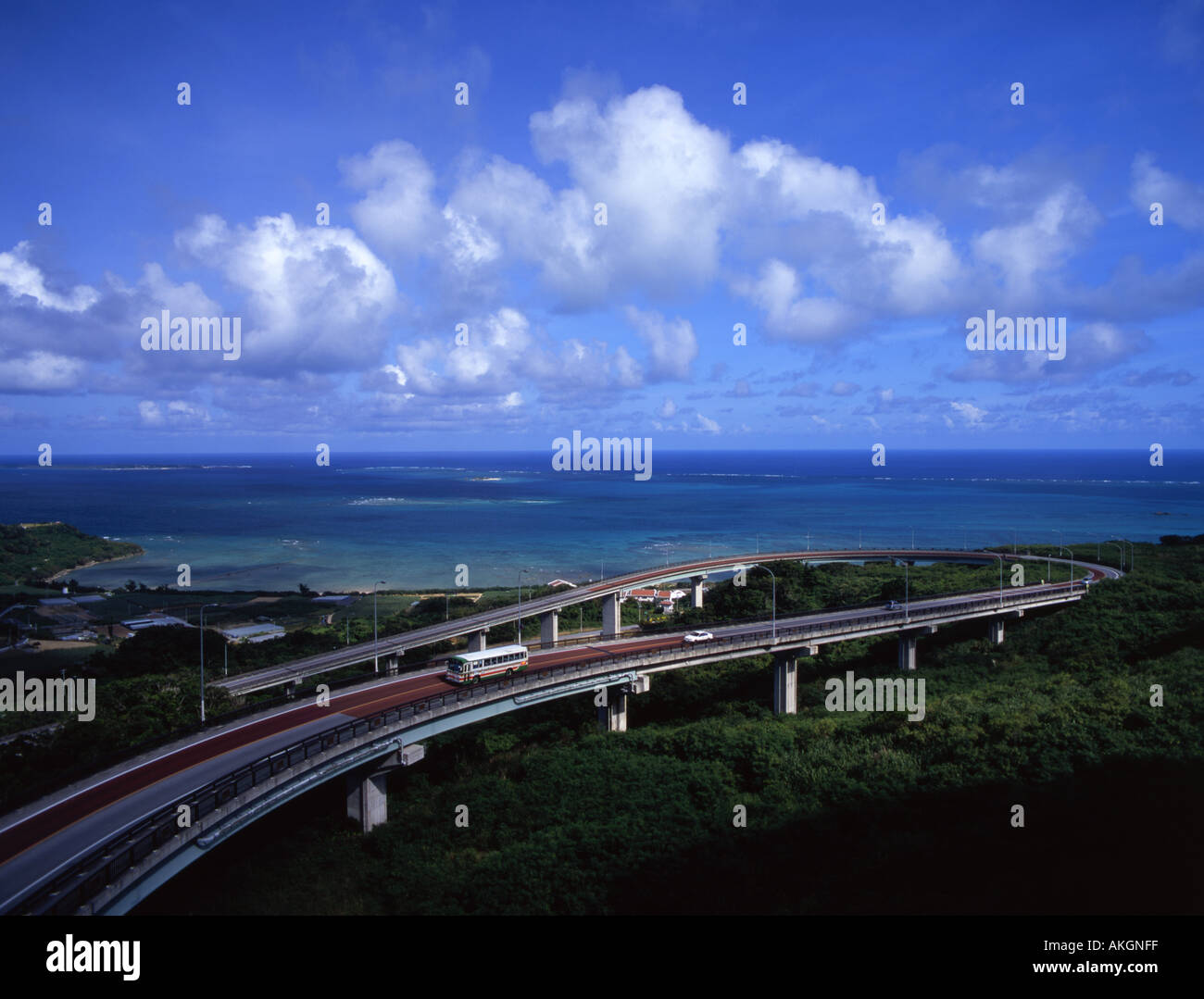 The loop road bridge in Chinen village Okinawa Japan Stock Photo - Alamy