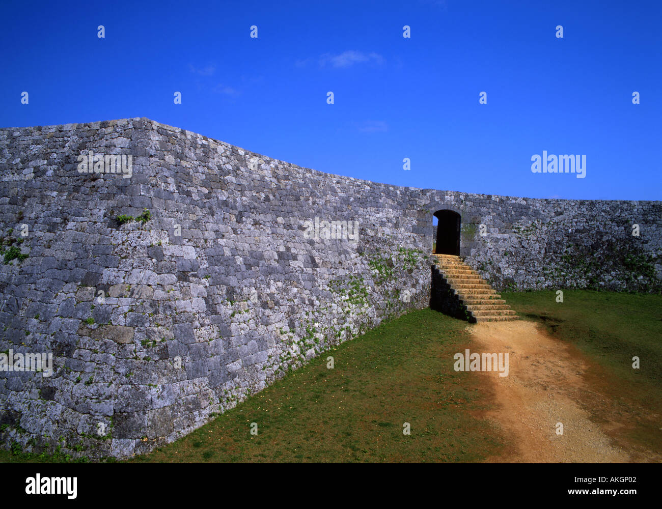 Zakimi Castle in Okinawa The ruins are designated as a UNESCO world ...