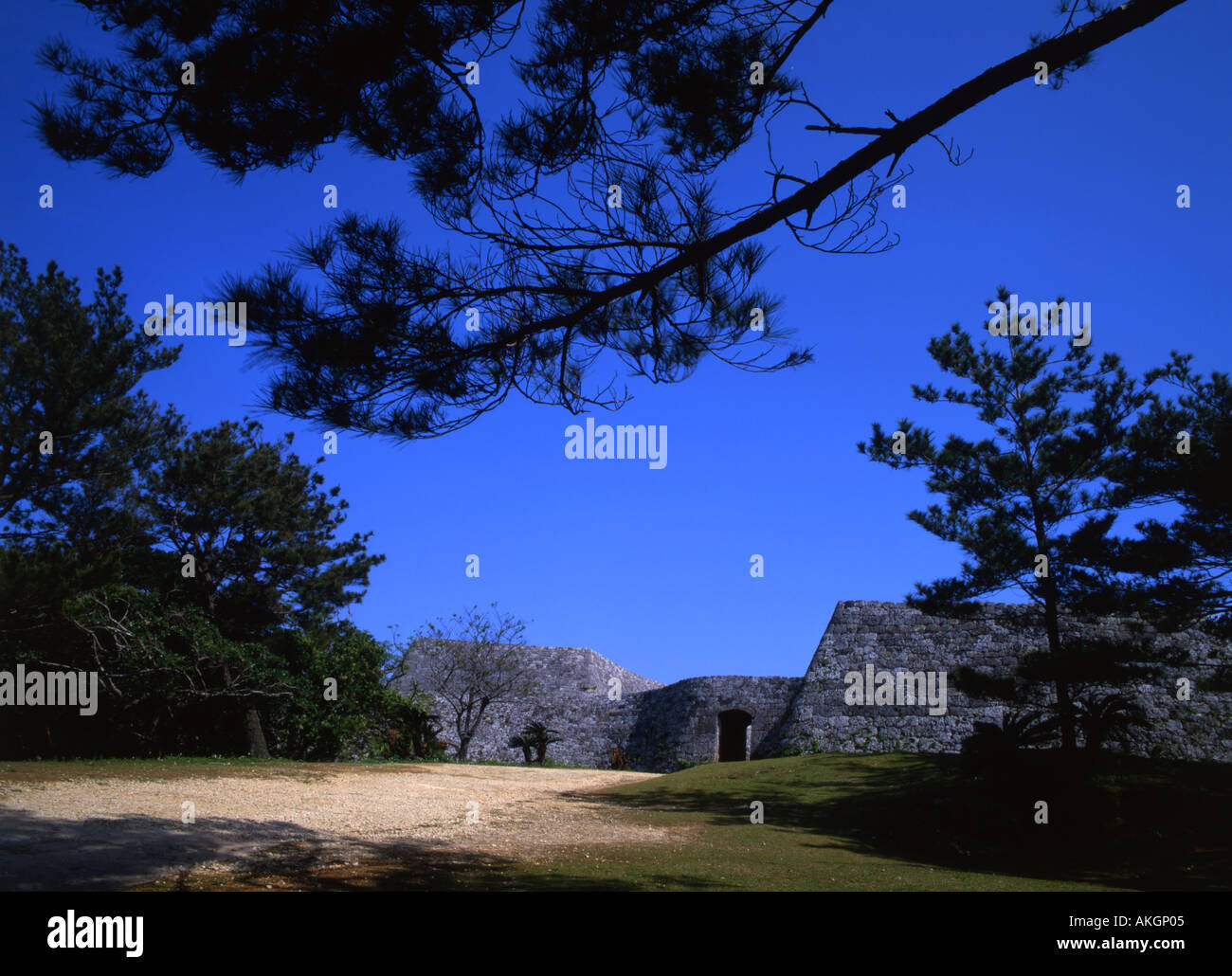 Zakimi Castle in Okinawa The ruins are designated as a UNESCO world ...
