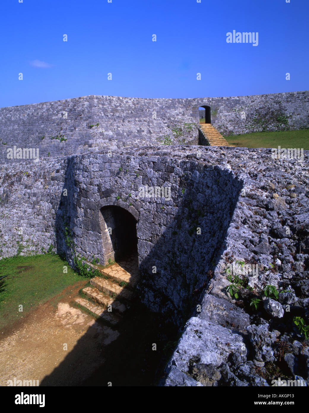 Zakimi Castle in Okinawa The ruins are designated as a UNESCO world ...