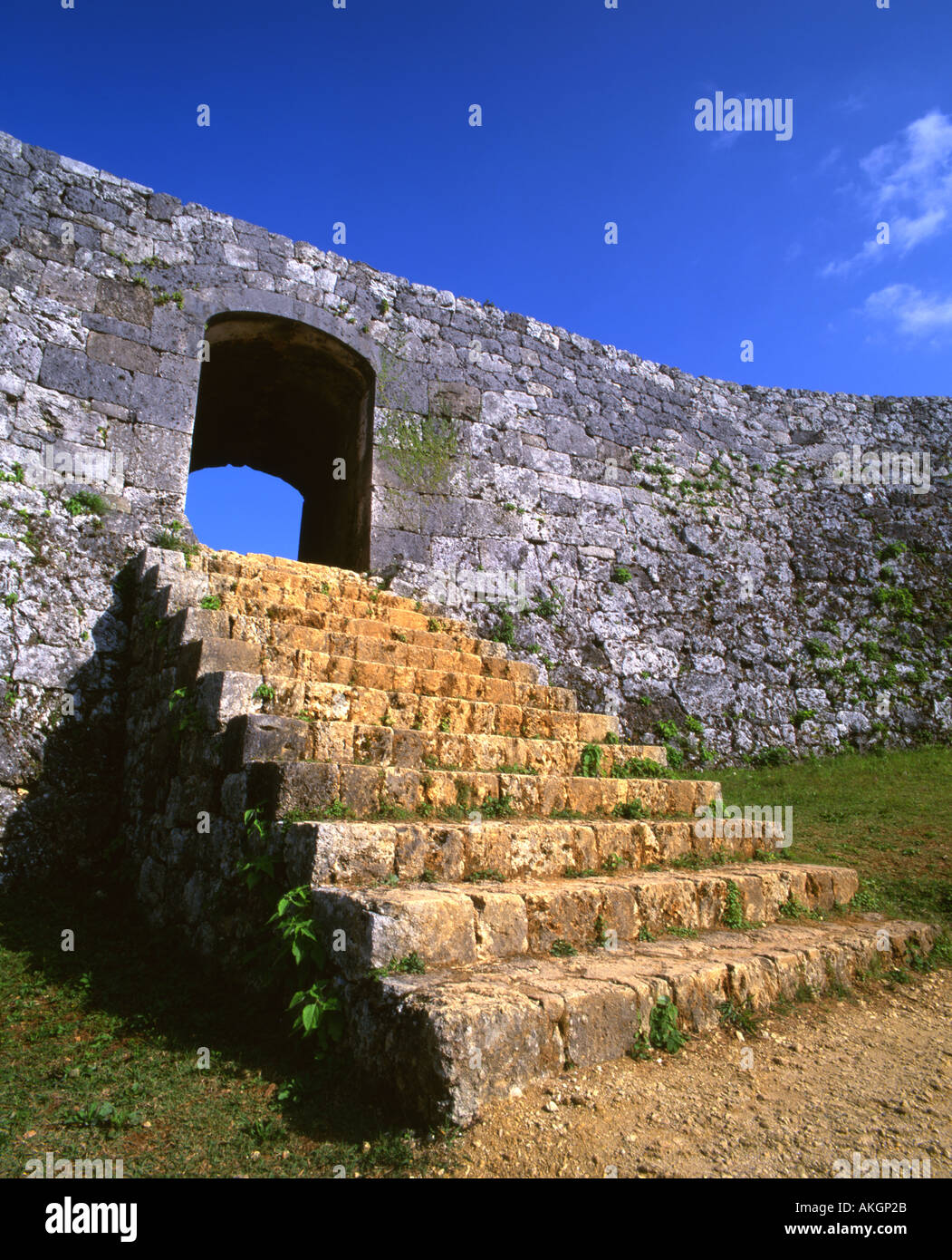 Zakimi Castle in Okinawa The ruins are designated as a UNESCO world ...