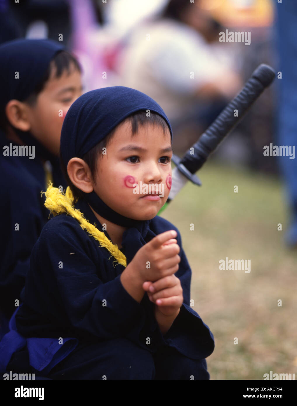 Young boy dressed as a ninja local festival in Okinawa Stock Photo - Alamy