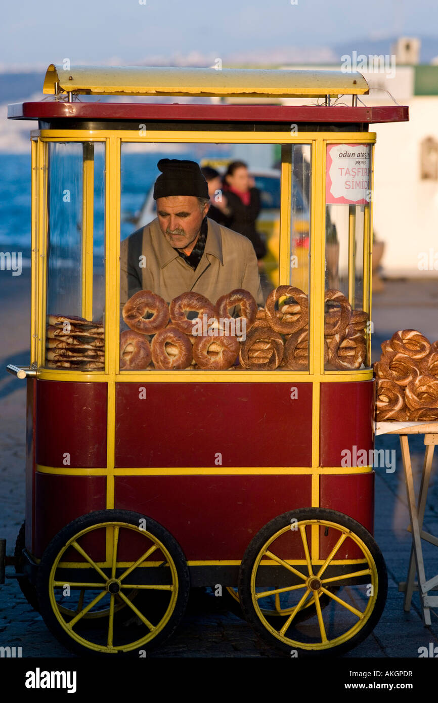 Turkey, Istanbul, bread salesman along the Bosphorus river Stock Photo ...