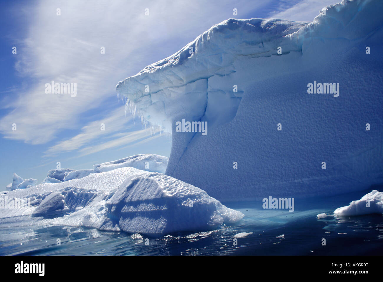 Antarctica Iceberg Blue Sky Water Antarctic Peninsula South Pole Stock ...