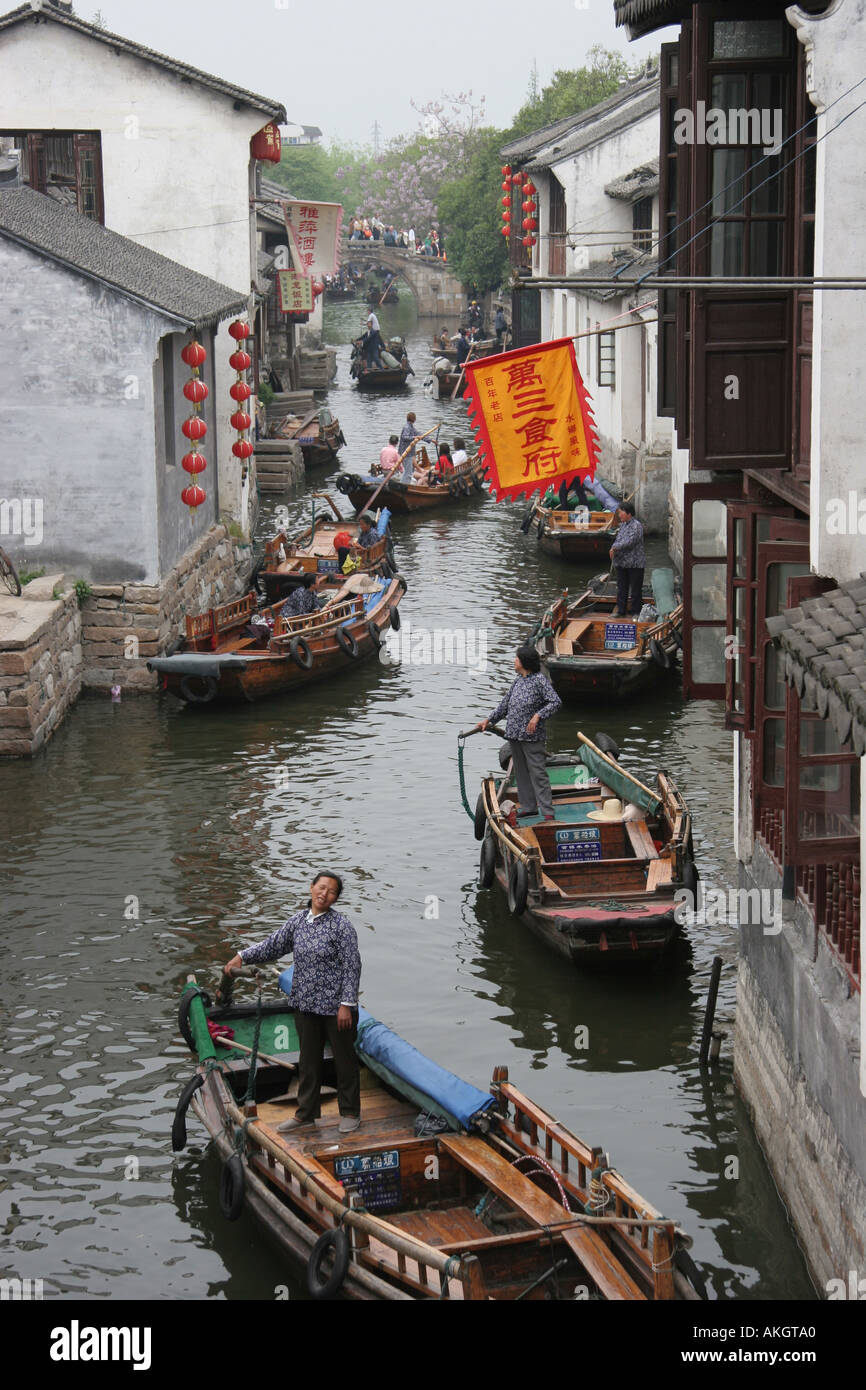 Zhouzhuang the water town or venice of China close to Shanghai and a ...