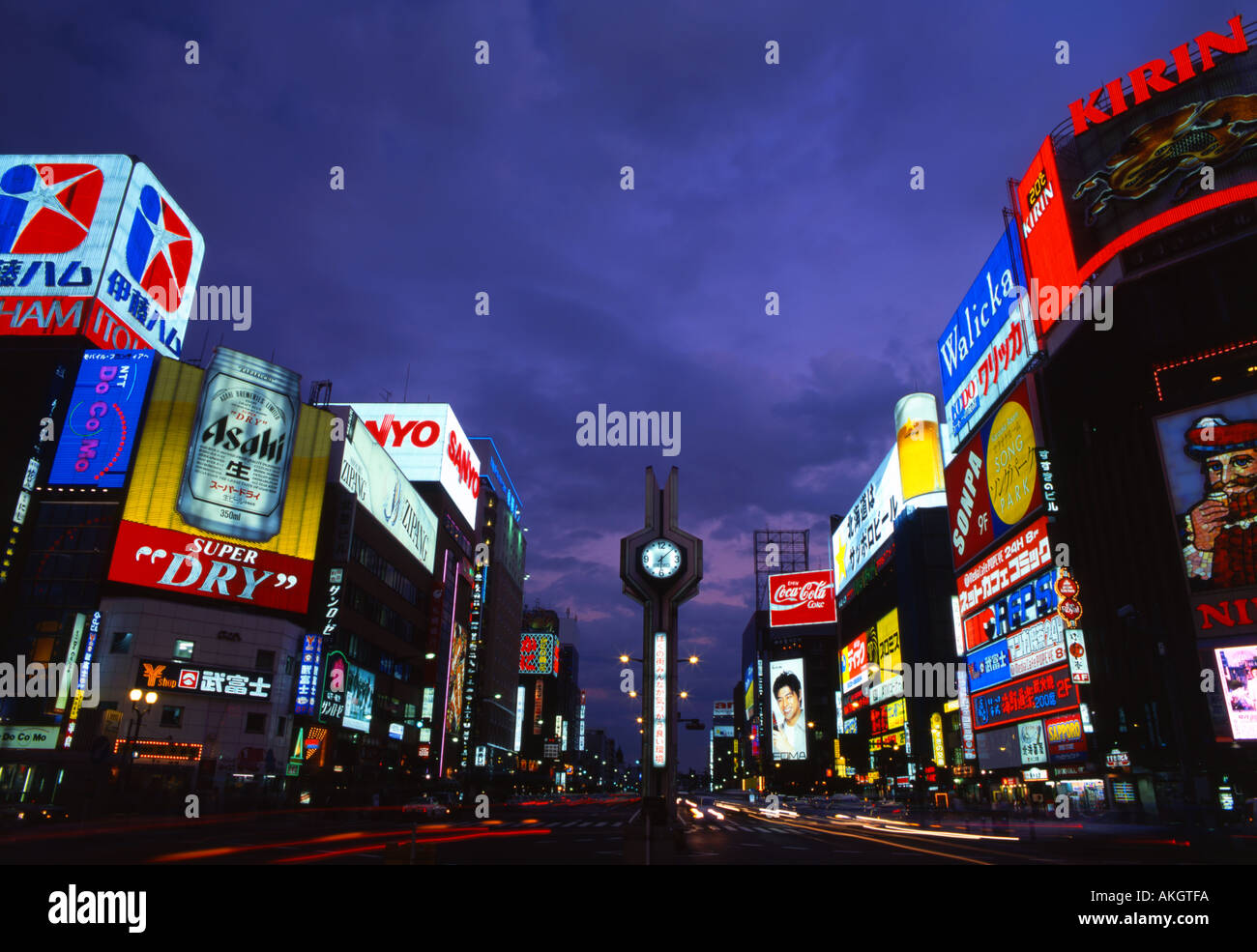 Neon lights of Suskino The entertainment district of Sapporo Hokkaido ...