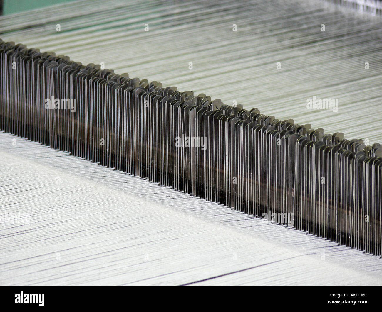 THREAD GUIDES ON AN AUTOMATIC LOOM Stock Photo - Alamy