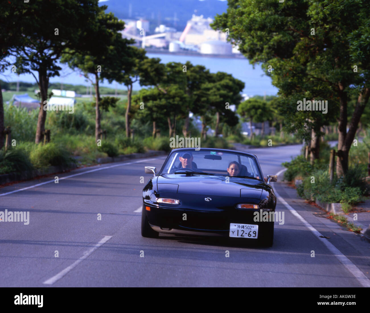 Mazda MX5 Eunos Rodaster miata convertible MK1 on open roads of Okinawa ...